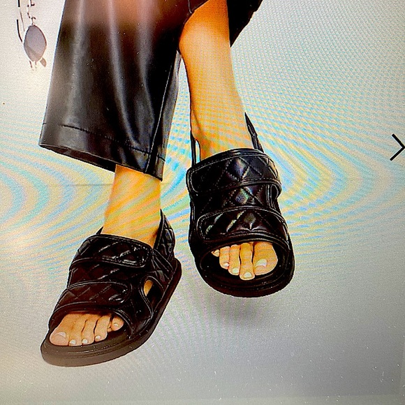 ASOS | Shoes | New Truffle Collection Quilted Double Strap Flat Sandles ...
